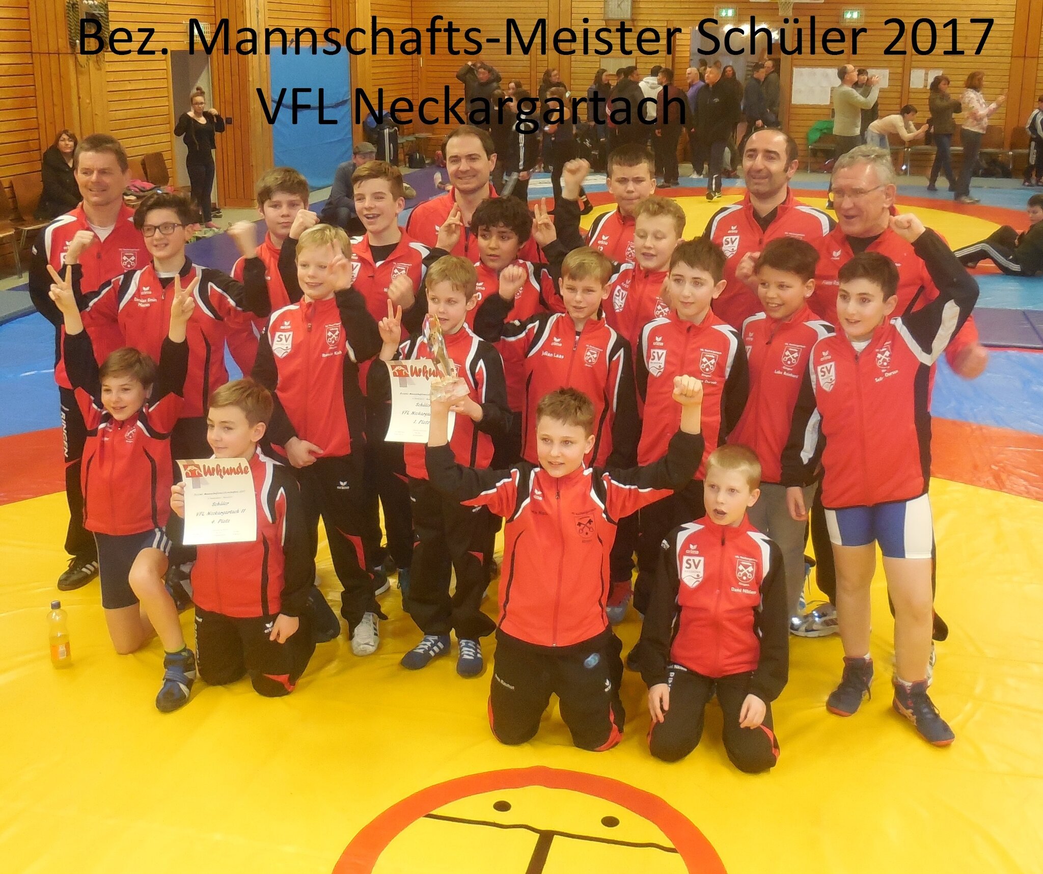 VFL Neckargartach Nachwuchs wurde Beziks-Mannschafts-Meisterschaft im Ringen der Schüler 2017 ...
