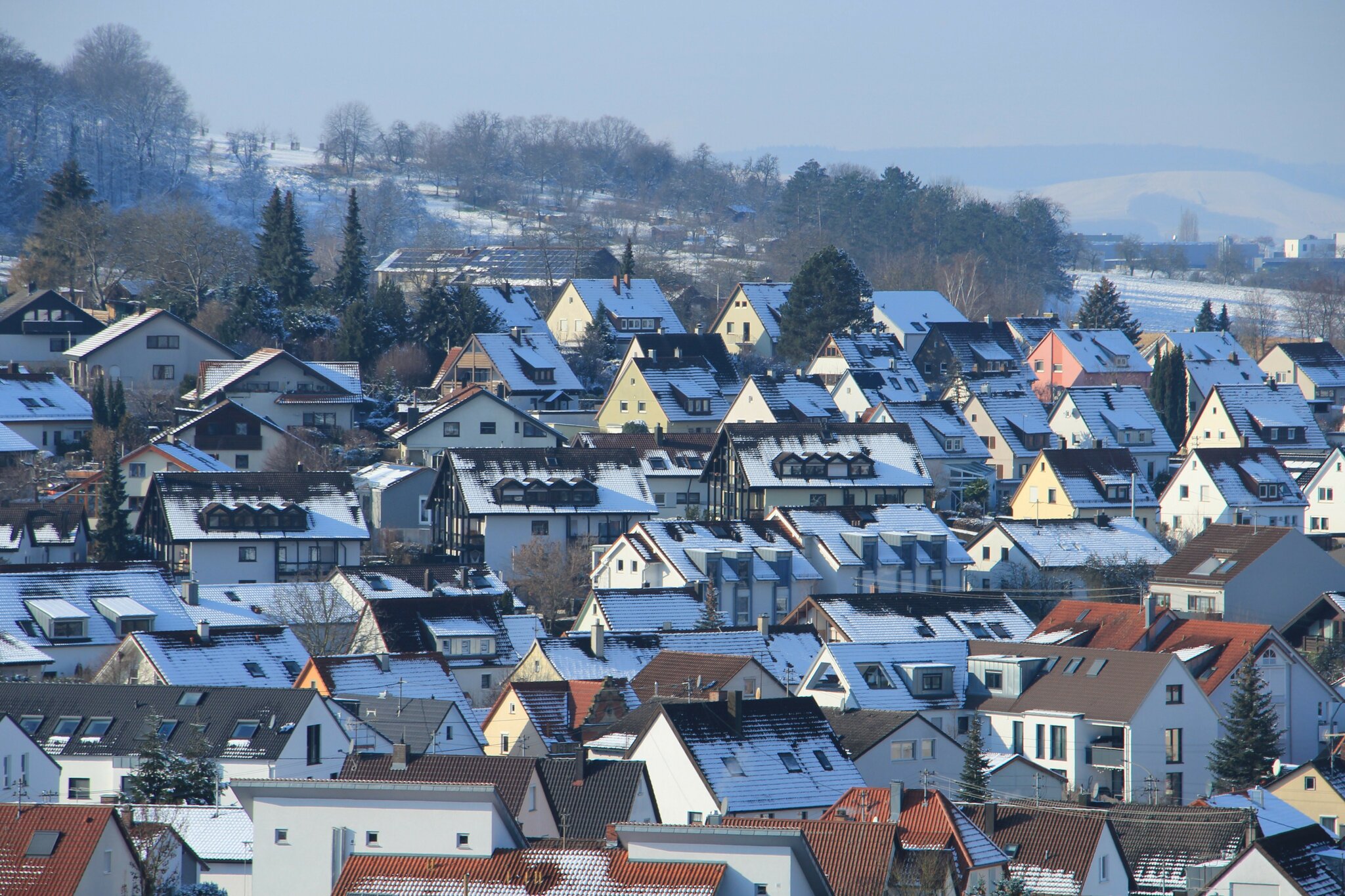 Ganz in weiß: Flein im Januar 2023 - Flein