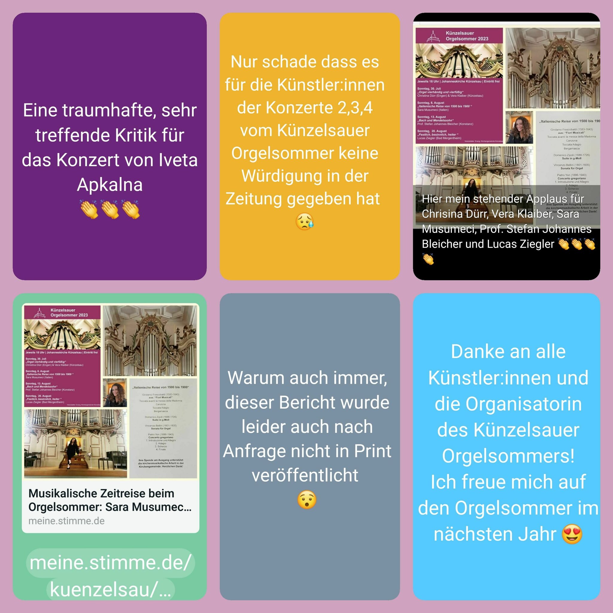 Iveta Apkalna In Der Johanneskirche Treffende Kritik Und Rückschau Künzelsauer Orgelsommer