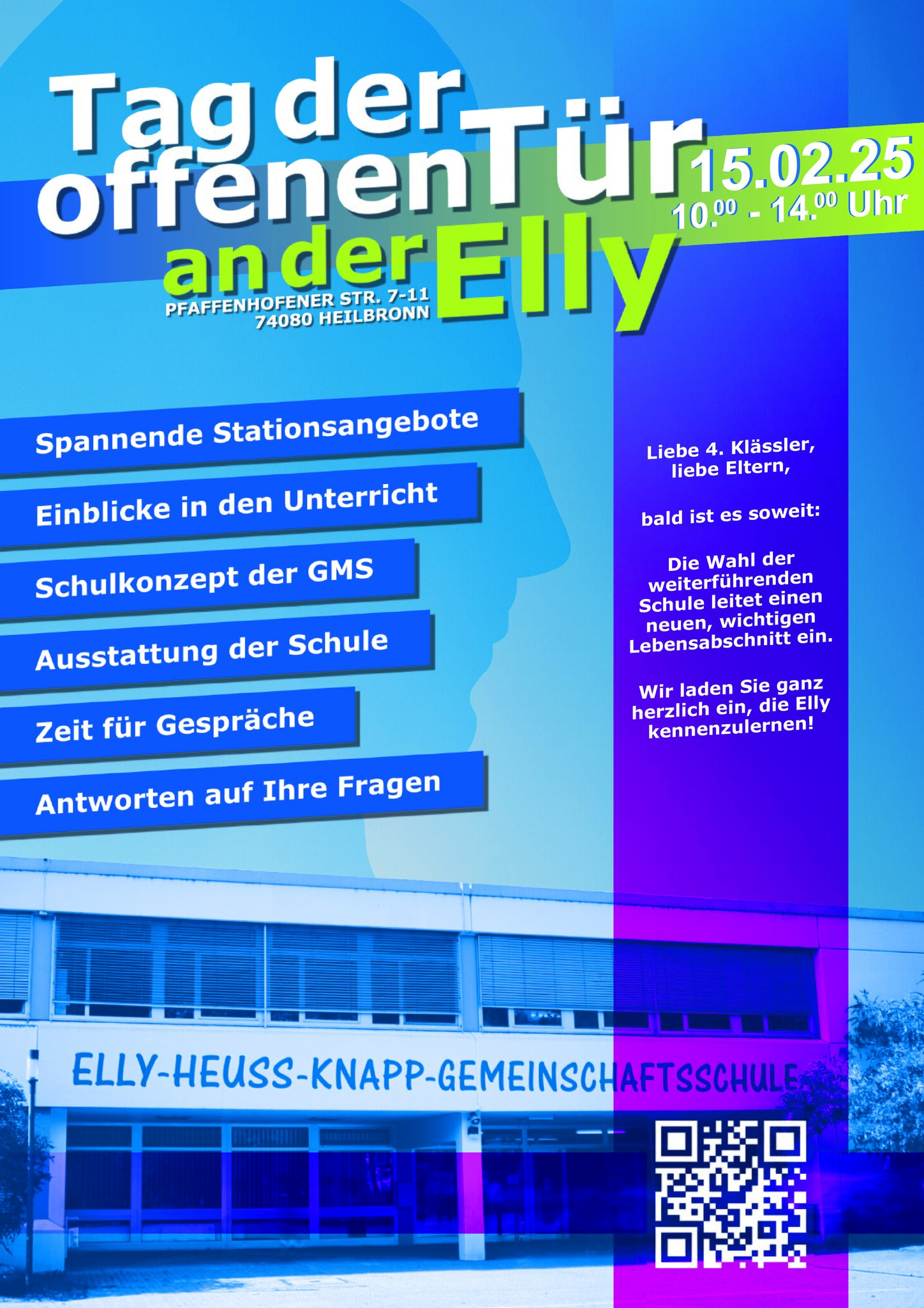 Herzliche Einladung: Tag der offenen Tür an der Elly-Heuss-Knapp-GMS am Sa., 15.02.25 - Heilbronn