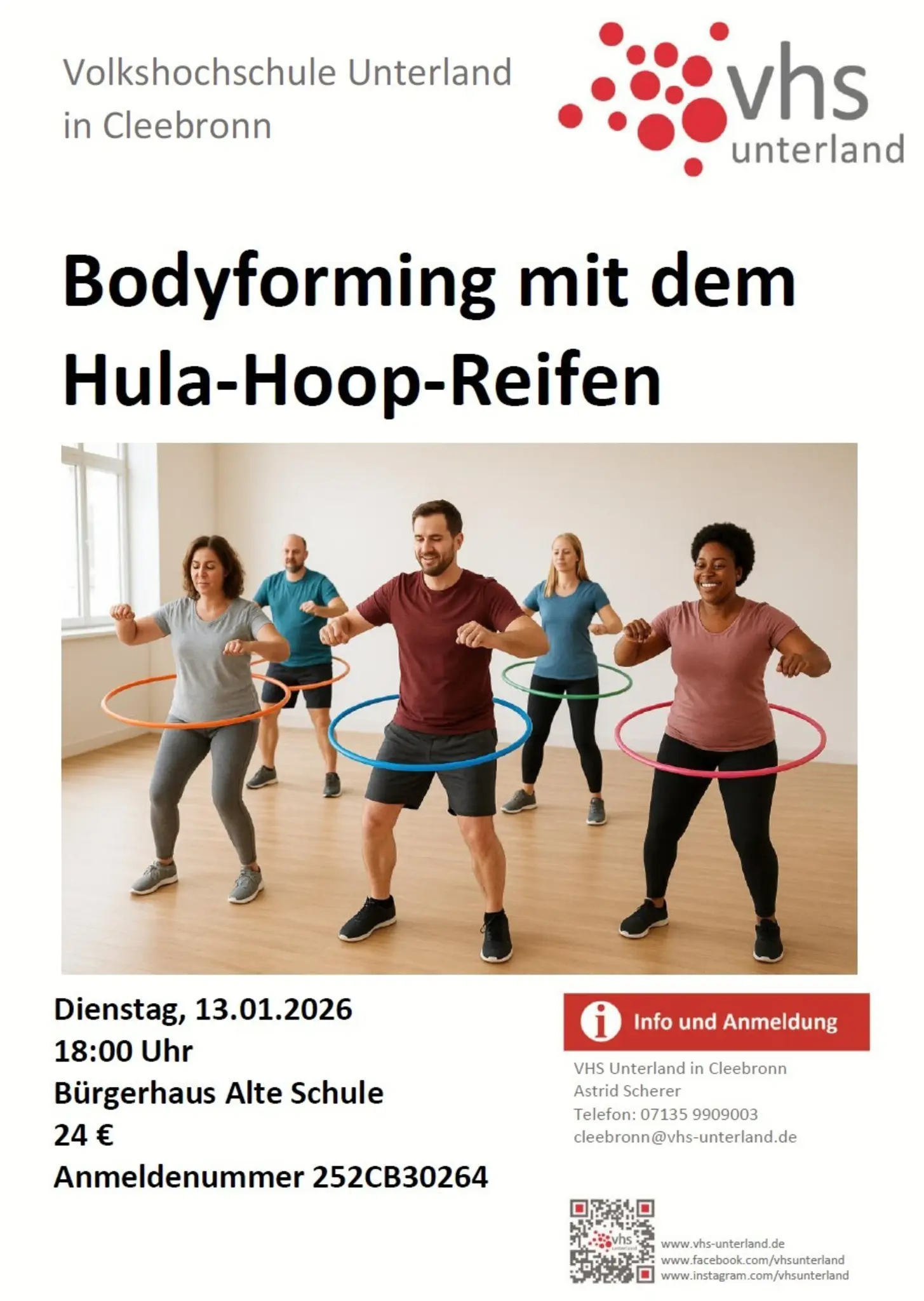 VHS Unterland in Cleebronn: Bodyforming mit dem Hula-Hoop-Reifen ab 13. ...