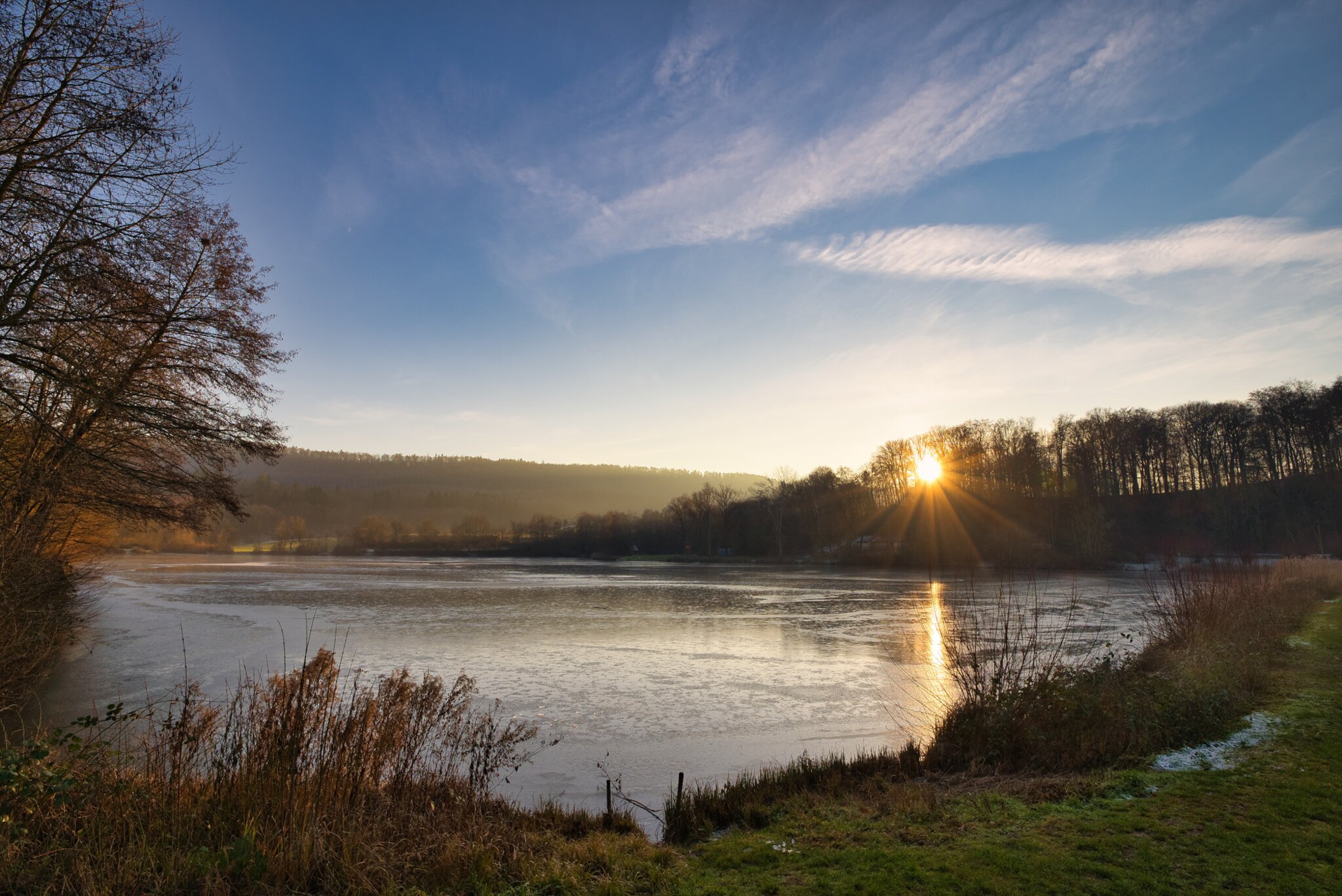 Sonnenuntergang am Katzenbachsee bei Zaberfeld