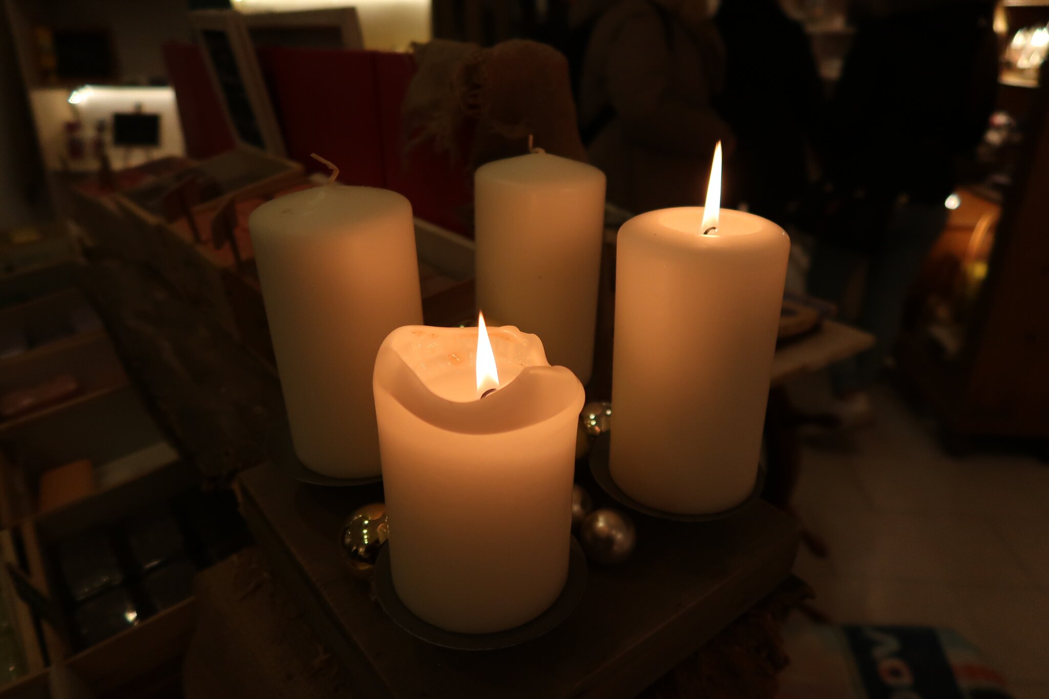 Stimmungsvolle Kerzen.